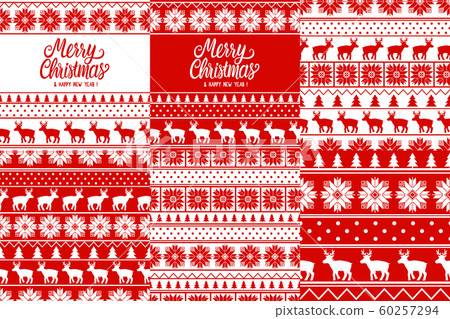Set Merry Christmas stripe seamless patterns. - Stock Illustration ...
