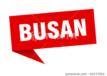 Busan sticker. Red Busan signpost pointer sign - Stock Illustration ...