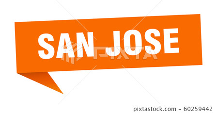 San Jose sticker. Orange San Jose signpost pointer - Stock Illustration ...