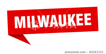 Milwaukee sticker. Red Milwaukee signpost pointer - Stock Illustration ...