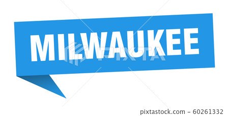 Milwaukee sticker. Blue Milwaukee signpost pointer - Stock Illustration ...