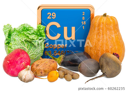 Foods Highest in Copper, 3D rendering - Stock Illustration [60262235 ...