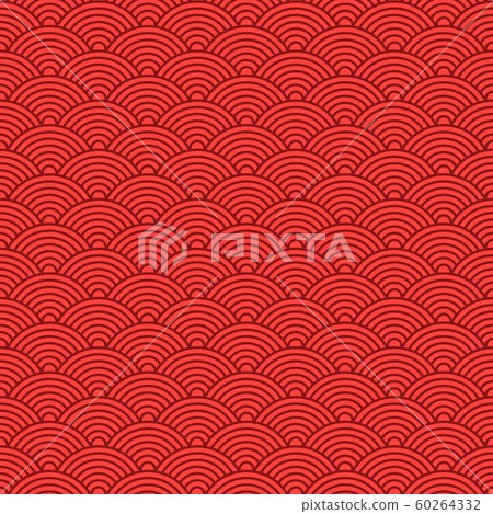 Japanese red seamless wave pattern. Traditional... - Stock Illustration ...