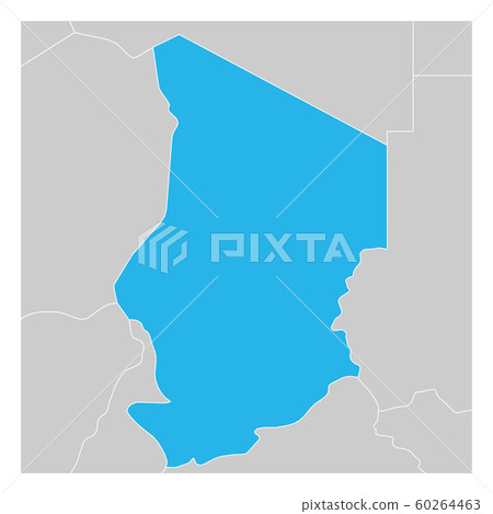 Map of Chad green highlighted with neighbor... - Stock Illustration ...