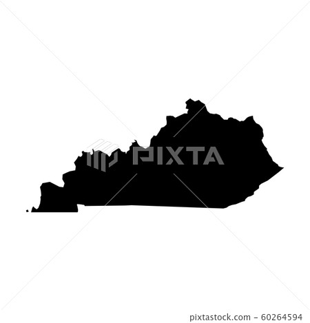 Kentucky, state of USA - solid black silhouette... - Stock Illustration ...