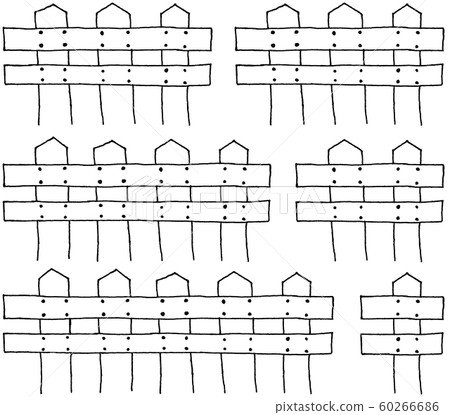 Fence [Hand drawn] [Analog illustration] [Line... - Stock Illustration ...