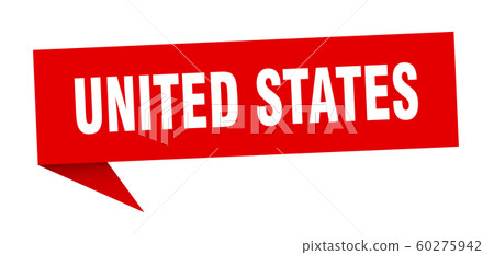 United States sticker. Red United States signpost - Stock Illustration ...