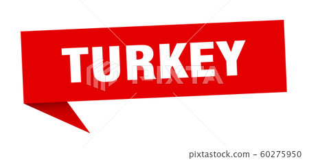 Turkey sticker. Red Turkey signpost pointer sign - Stock Illustration ...