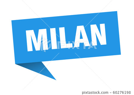 Milan sticker. Blue Milan signpost pointer sign - Stock Illustration ...