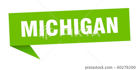 Michigan sticker. Green Michigan signpost pointer-插圖素材 [60276200] - PIXTA圖庫