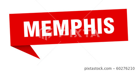 Memphis sticker. Red Memphis signpost pointer sign - Stock Illustration ...