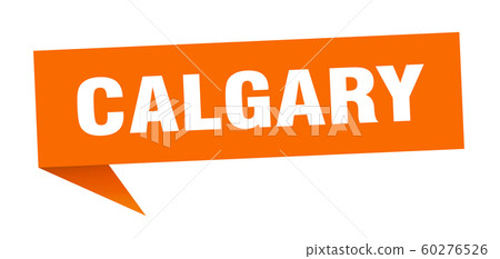 Calgary sticker. Orange Calgary signpost pointer - Stock Illustration ...
