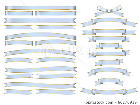 Satin-style ribbon with gold line set silver - Stock Illustration ...