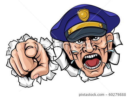 Angry Policeman Police Officer Cartoon-插圖素材 [60279888] - PIXTA圖庫
