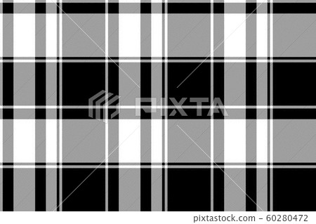 Tartan black white seamless pattern - Stock Illustration [60280472] - PIXTA