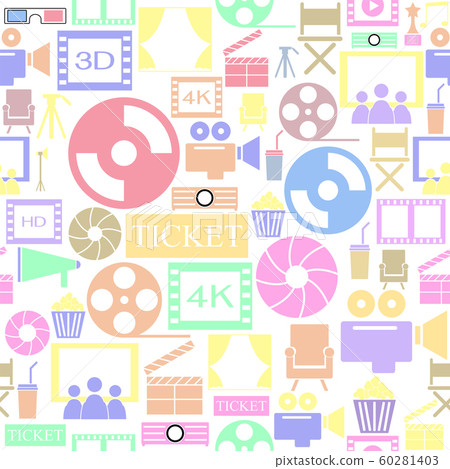 movie seamless pattern background icon. - Stock Illustration [60281403 ...