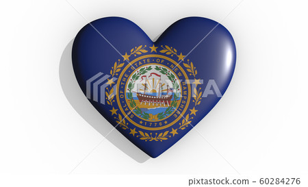 New Hampshire heart casts shadow on white - Stock Illustration ...
