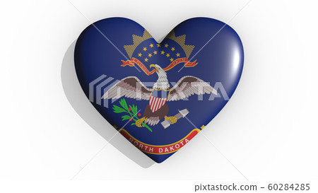 North Dakota heart casts shadow on white - Stock Illustration [60284285 ...