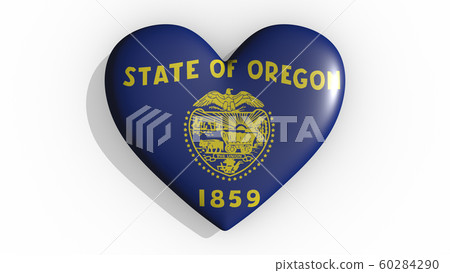 Oregon heart casts shadow on white background,-插圖素材 [60284290] - PIXTA圖庫