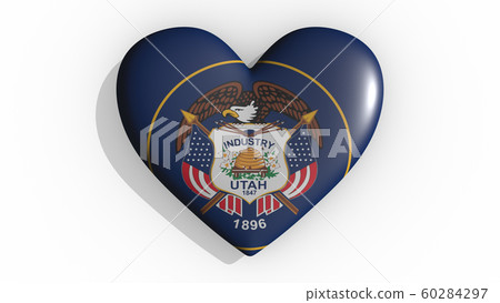 Utah heart casts shadow on white background, - Stock Illustration ...