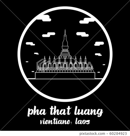 circle icon line Pha That Luang. vector... - Stock Illustration ...