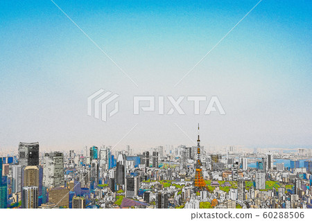 [Tokyo] City landscape - Stock Illustration [60288506] - PIXTA