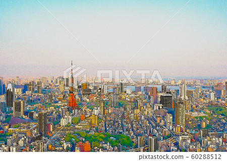 [Tokyo] City landscape - Stock Illustration [60288512] - PIXTA