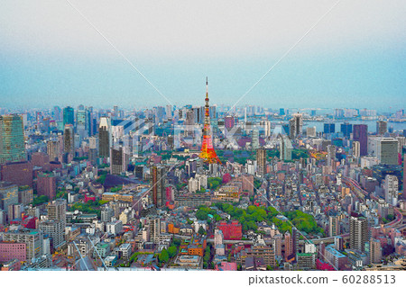 [Tokyo] City landscape - Stock Illustration [60288513] - PIXTA