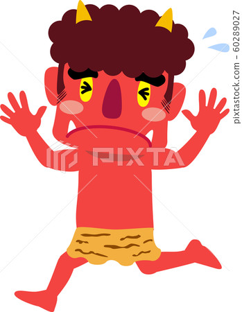 Red demon run away - Stock Illustration [60289027] - PIXTA