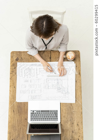 Female interior coordinator, business scene,... - Stock Photo [60299415 ...