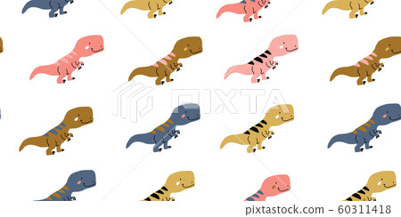 Scandinavian dino t-rex dinosaur seamless pattern - Stock Illustration ...