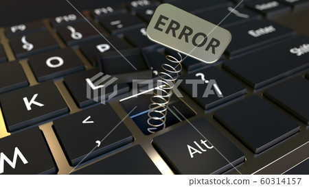 Computer keyboard and jack-in-the-box ERROR... - Stock Illustration ...