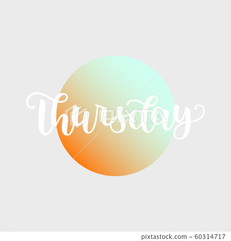 Thursday. Handwriting font by calligraphy.... - Stock Illustration ...