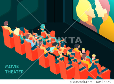 Isometric Cinema Illustration - Stock Illustration [60314869] - PIXTA