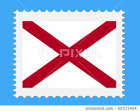 Postage Stamp With Alabama Flag Vector - Stock Illustration [60315404 ...