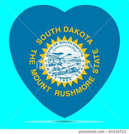 South Dakota Flag In Heart Shape Vector - Stock Illustration [60316722 ...