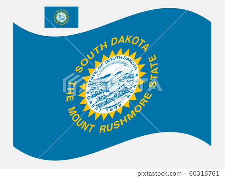 Flag of the US state of South Dakota waving Vector - Stock Illustration ...