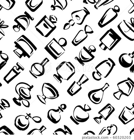 Perfume fragrance bottle seamless pattern on... - Stock Illustration ...