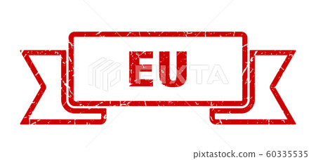 eu ribbon. Red eu grunge band sign - Stock Illustration [60335535] - PIXTA