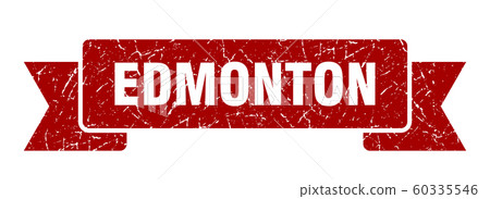 Edmonton ribbon. Red Edmonton grunge band sign - Stock Illustration ...