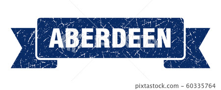 Aberdeen ribbon. Blue Aberdeen grunge band sign - Stock Illustration ...