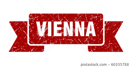 Vienna ribbon. Red Vienna grunge band sign - Stock Illustration ...