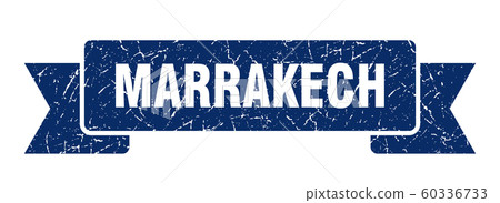 Marrakech ribbon. Blue Marrakech grunge band sign - Stock Illustration ...