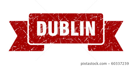 Dublin ribbon. Red Dublin grunge band sign-插圖素材 [60337239] - PIXTA圖庫