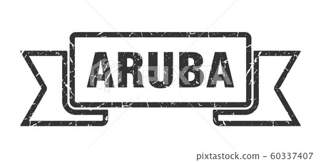 Aruba ribbon. Black Aruba grunge band sign - Stock Illustration ...