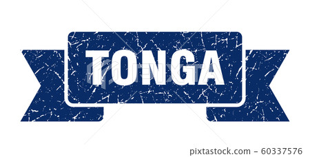 Tonga ribbon. Blue Tonga grunge band sign - Stock Illustration ...