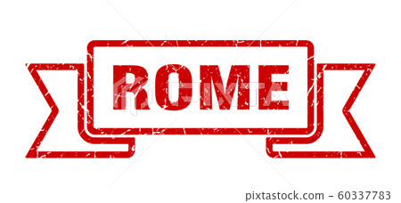 Rome ribbon. Red Rome grunge band sign - Stock Illustration [60337783 ...