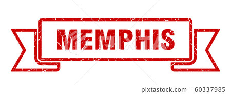 Memphis ribbon. Red Memphis grunge band sign - Stock Illustration ...