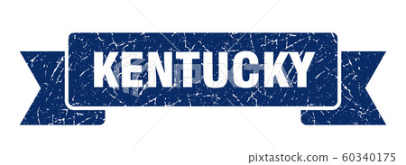 Kentucky ribbon. Blue Kentucky grunge band sign - Stock Illustration ...