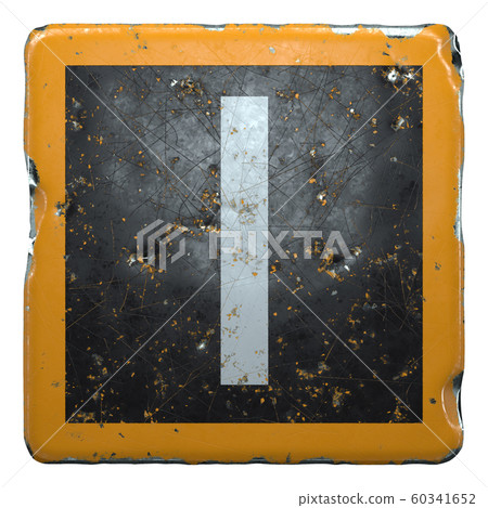 Public road sign orange and black color with a... - Stock Illustration ...